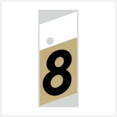 1.5" Slanted Black On Gold Numbers — MonsterFastener