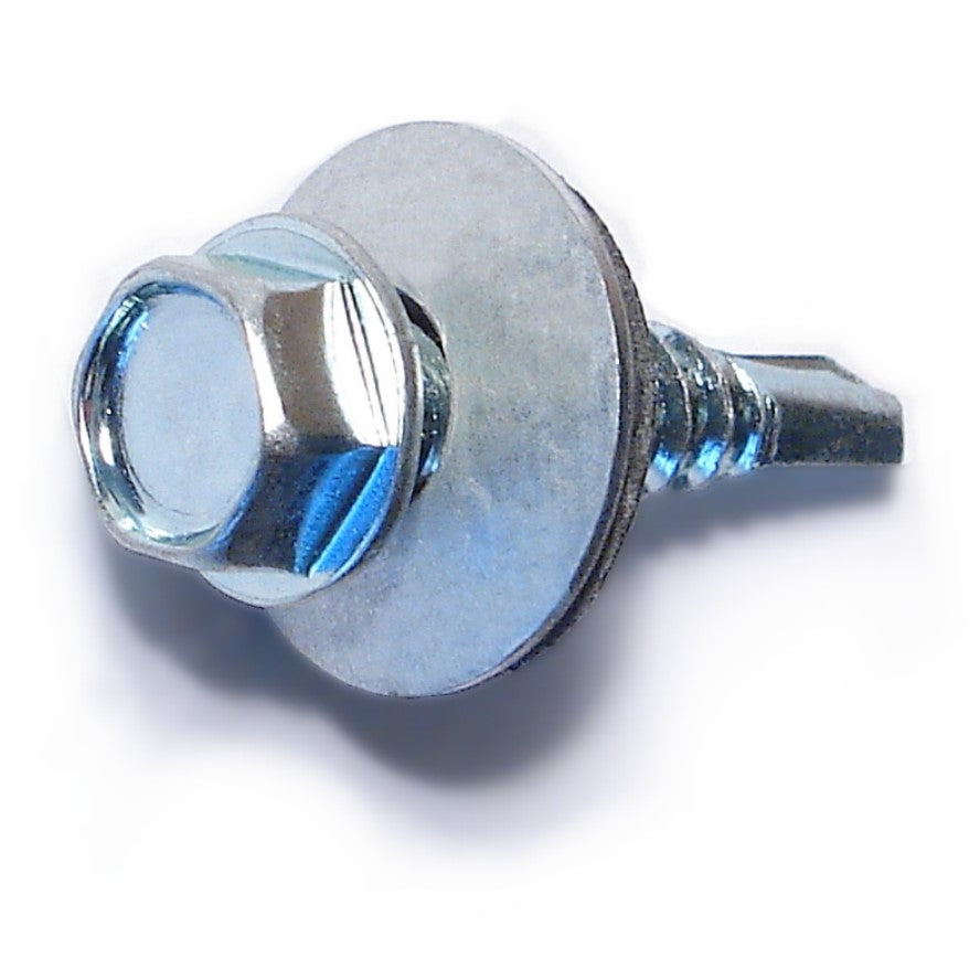 #12-14 x 1" Zinc Plated Steel Hex Bonded Washer Head Self-Drilling Scr ...
