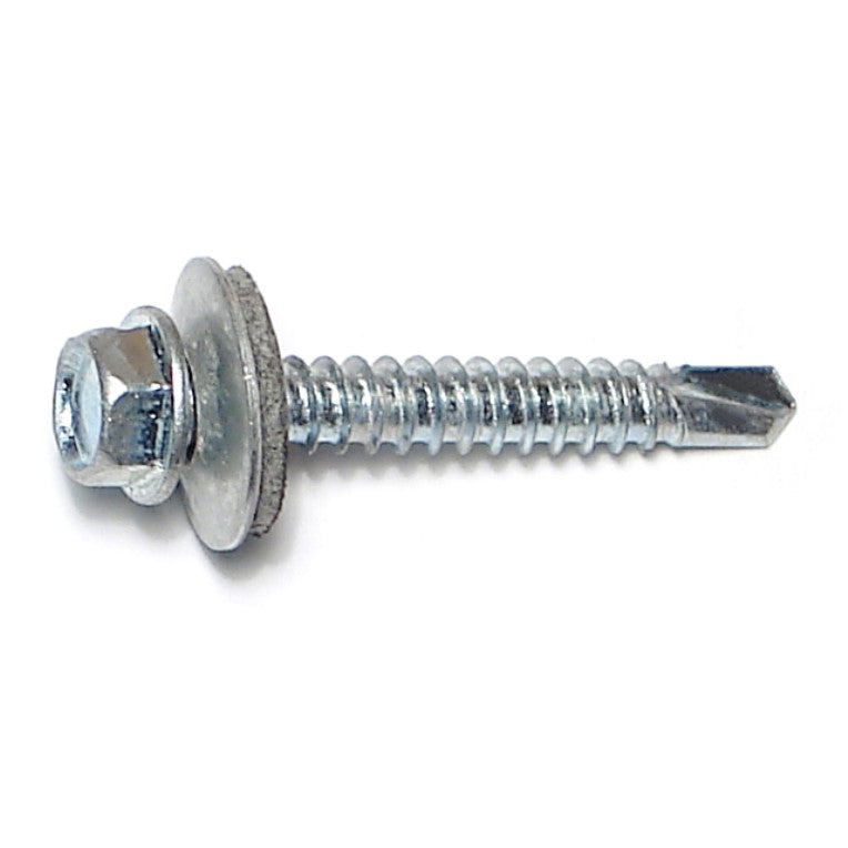 #12-14 x 1-1/2" Zinc Plated Steel Hex Bonded Washer Head Self-Drilling — MonsterFastener