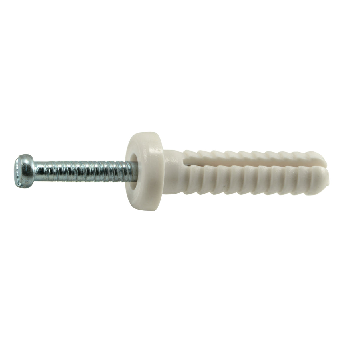 1/4" x 1" Nylon Plastic Round Head Nail Drive Anchors — MonsterFastener