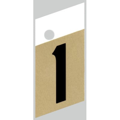 1.5" - "1" Slanted Black & Gold Numbers — MonsterFastener