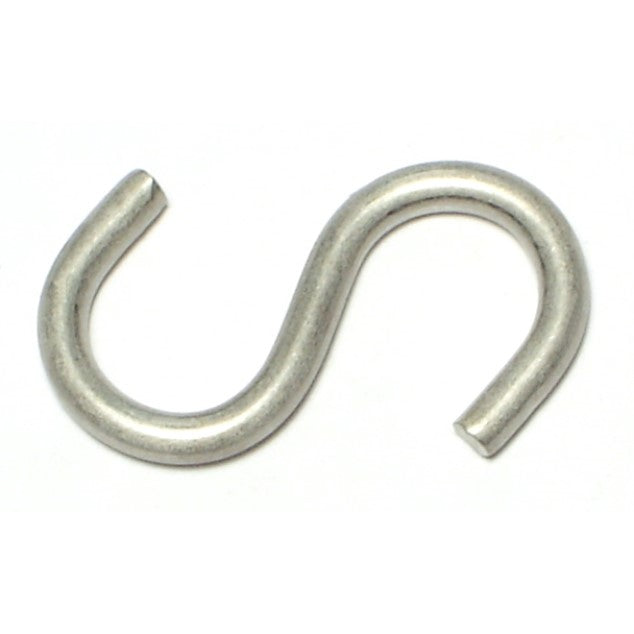 1/8" x 1-1/2" 18-8 Stainless Steel Medium Wire S Hooks (12 pcs ...