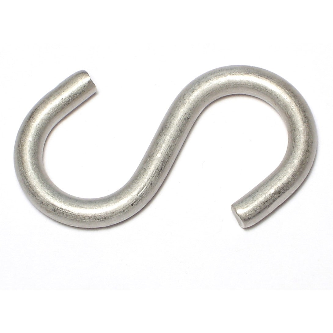 17/64" x 7/8" x 2-3/4" 18-8 Stainless Steel Medium Wire S Hooks (5 pcs ...